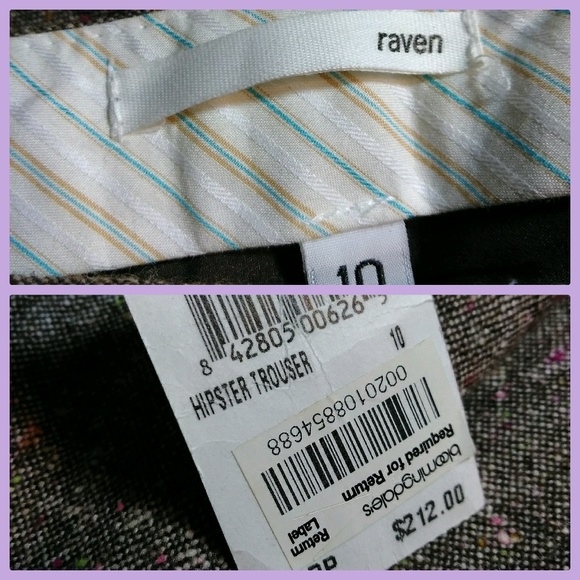 Raven | Pants & Jumpsuits | Nwt Raven Wool Blend Hipster Trousers ...